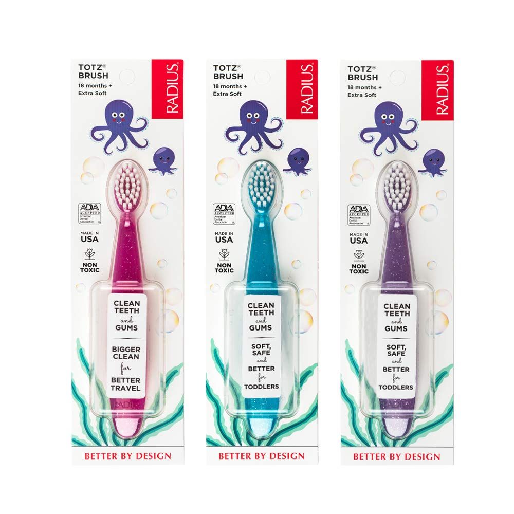 Radius Totz Kids Toothbrush - ADA Accepted, choose single or 3-pack ...