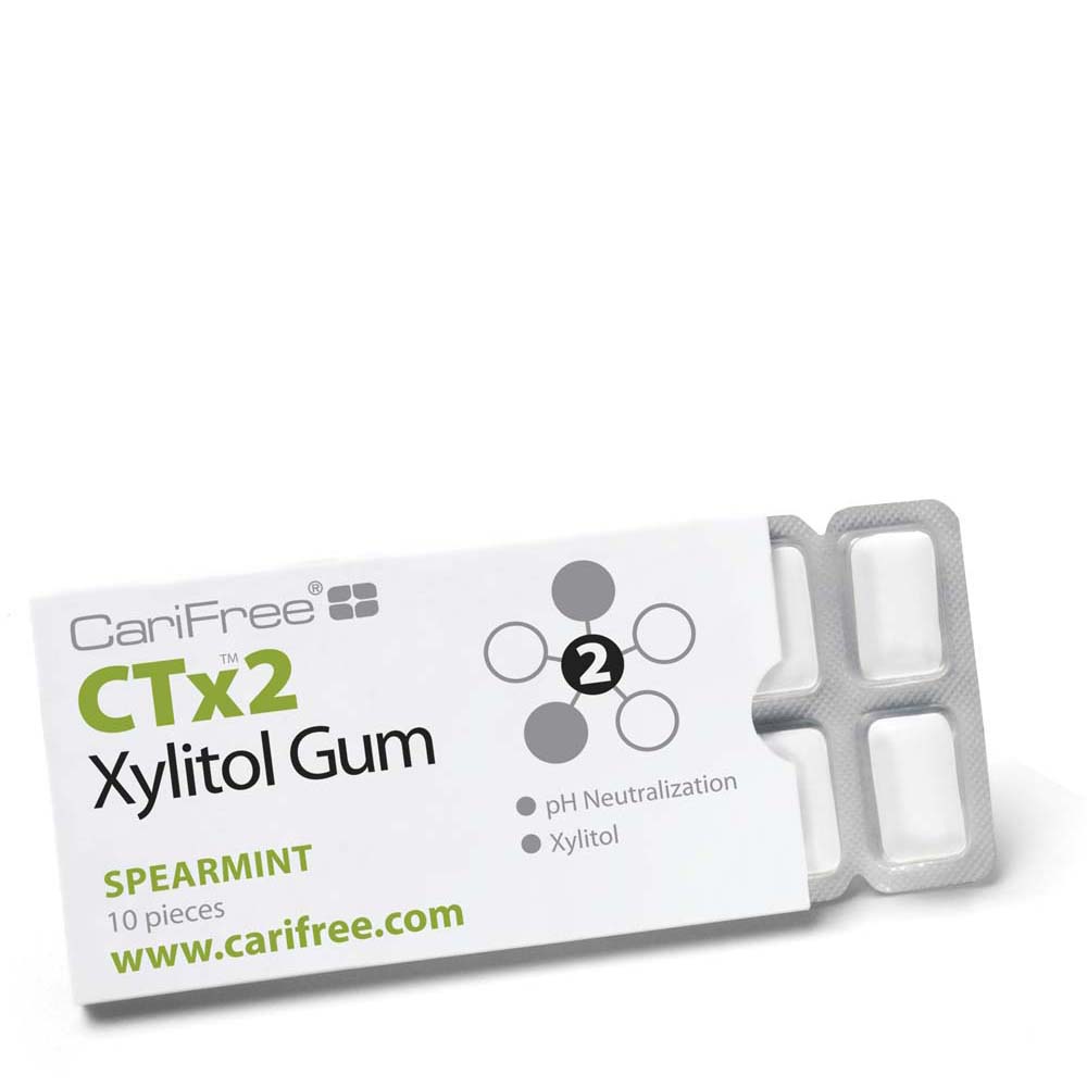 Carifree CTx2 Xylitol Gum, Spearmint, (40) 10 pc packs | Oral Health Guru