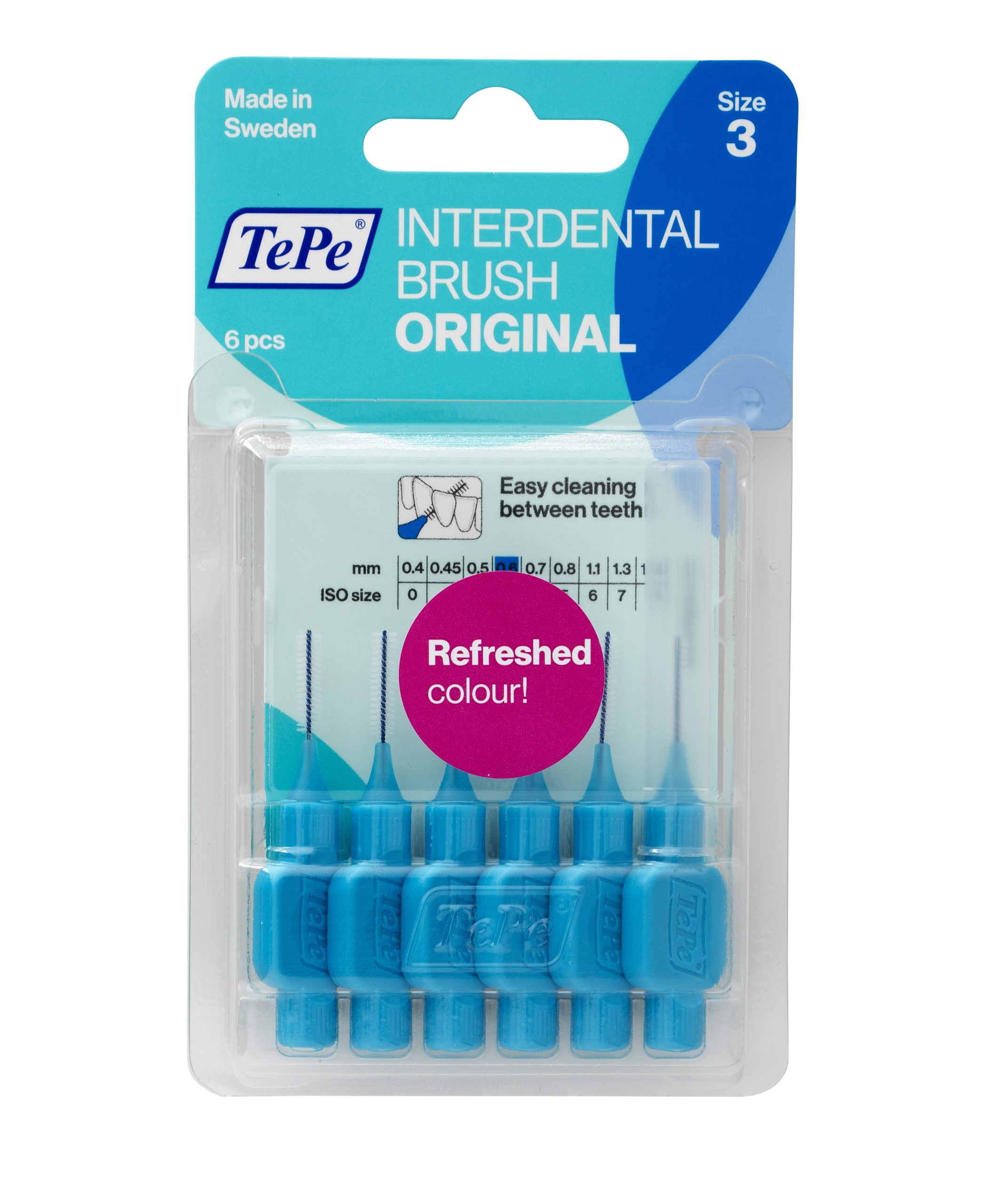 TePe Interdental Brushes, Original, 0.6 mm, Blue | Oral Health Guru