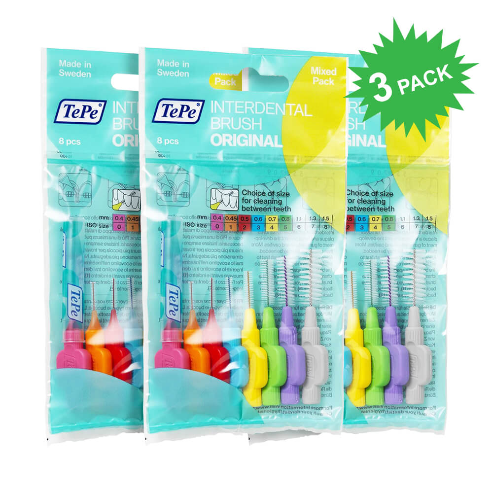 TePe Original Interdental Brushes Mixed Pack | 0.4 to1.3 mm (3 Pack)