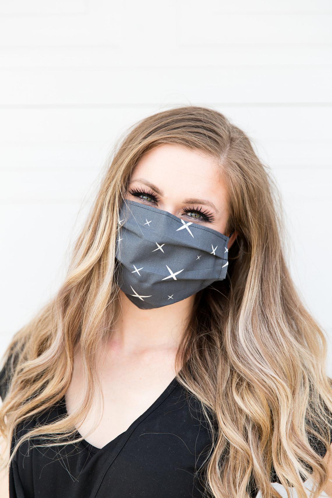 Handmade Fabric Pleated Face Mask, Adult Sized, Beige X | Oral Health Guru