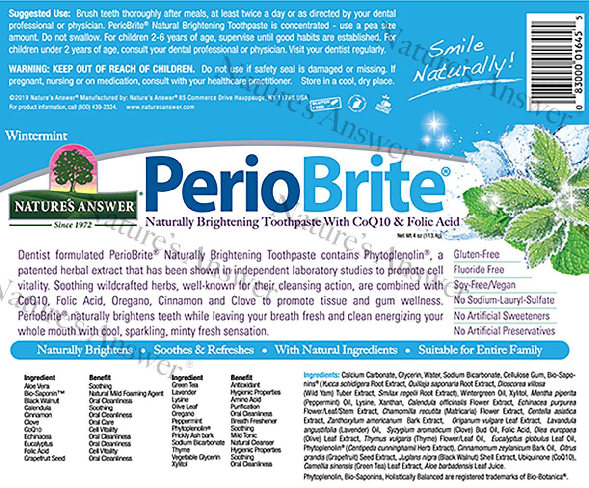 Nature's Answer PerioBrite Toothpaste | Cinnamint, Coolmint & Wintermint
