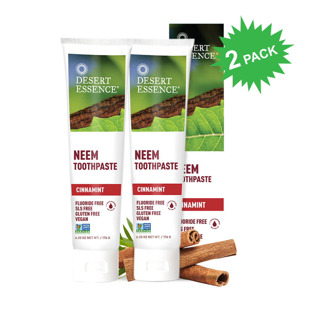 Desert Essence Toothpaste - Neem & Cinnamint, choose single or 2-pack ...