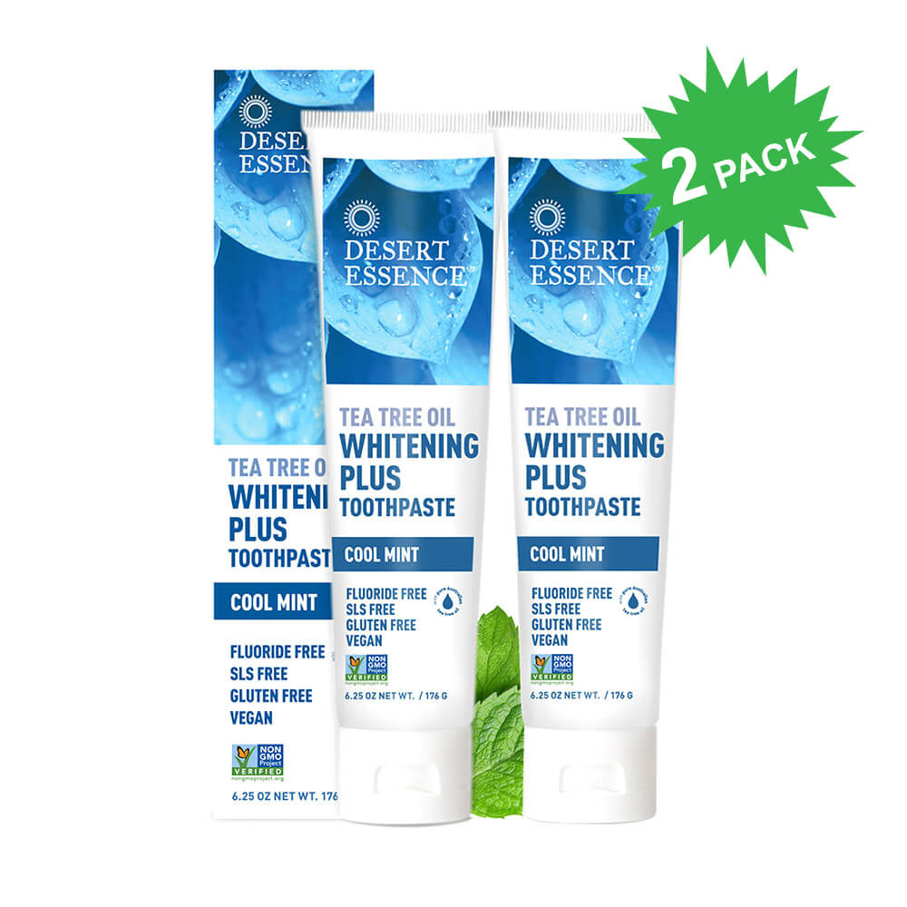 Desert Essence Toothpaste - Tea Tree Oil Whitening Plus, choose single ...