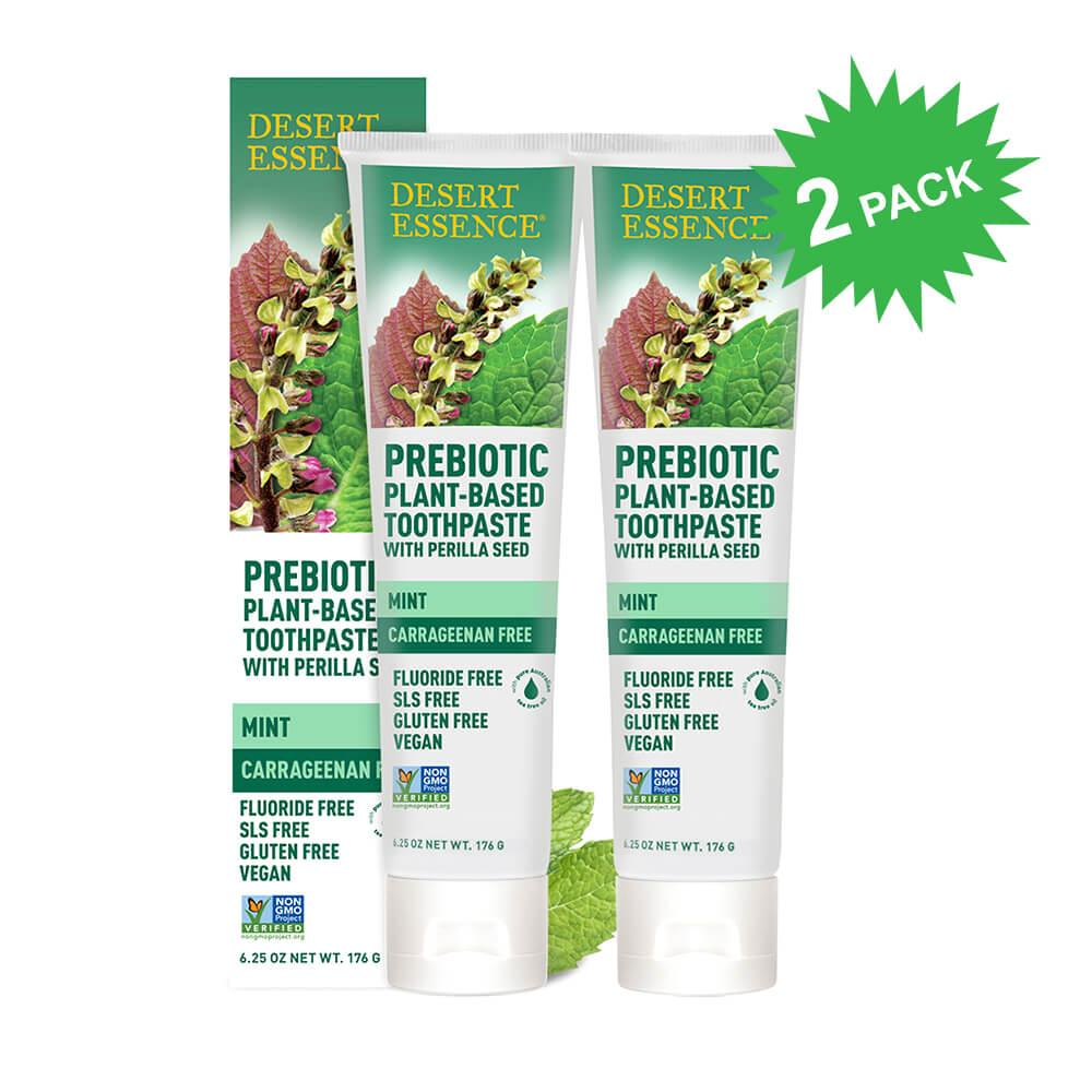 Desert Essence Toothpaste - Prebiotic Mint, choose single or 2-pack ...