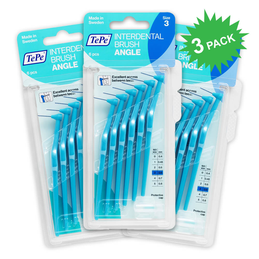 TePe Angle Interdental Brushes Blue 0.6mm Size | Oral Health Guru