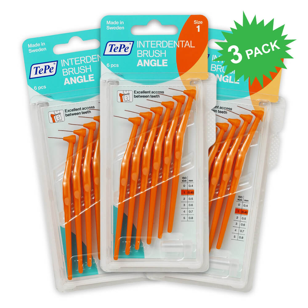 TePe Angle Interdental Brushes Orange 0.45mm Size | Oral Health Guru