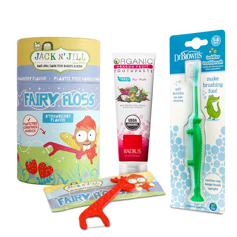 Crocodile Toothbrush, Mini Flossers & Dragonfruit Toothpaste | Oral ...