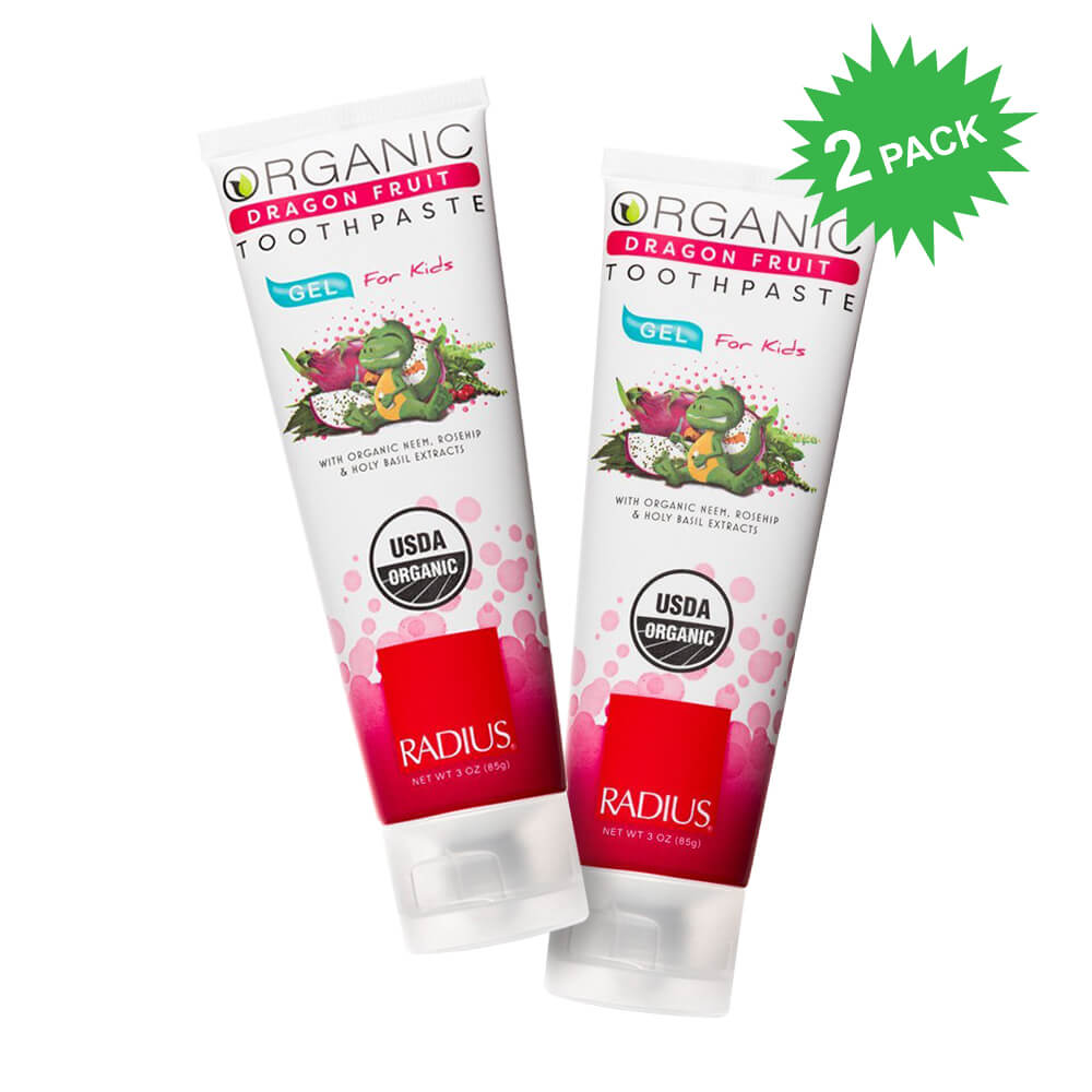 Radius USDA Organic Toothpaste for Kids | Dragon Fruit Flavor 2x85ml