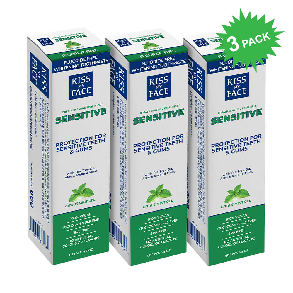 Kiss My Face Sensitive Citrus Gel Fluoride-Free Toothpaste 3-Pack